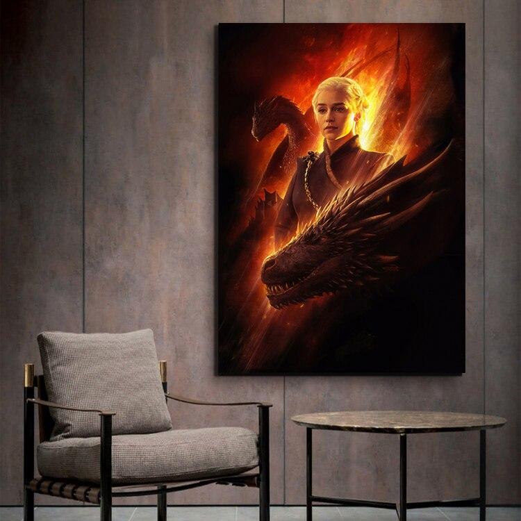 Game of Thrones Daenerys Targaryen Dragon Queen Fan Art Poster