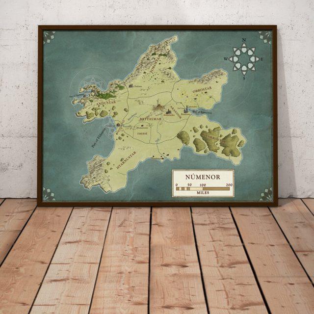 Lord of The Rings Middle Earth Numenor Map